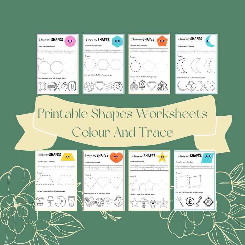 Instant Download Shapes Worksheet Printable – Fun & Educational ...