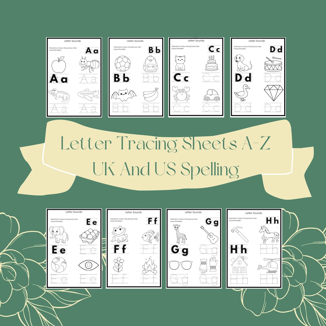 Alphabet Colour & Trace Worksheets Kids, Letter Tracing Printable ...