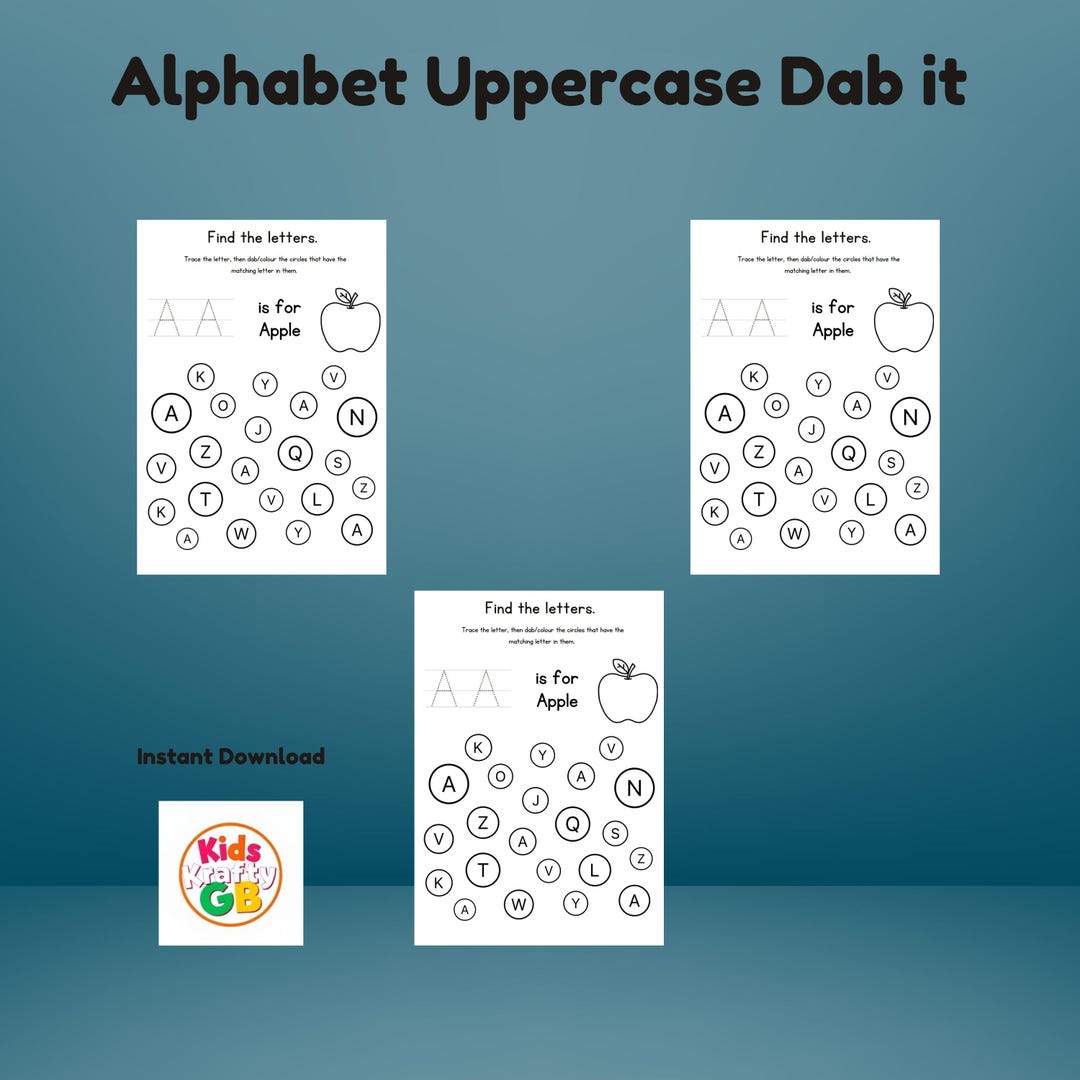 26 Printable Alphabet Uppercase Dab It Worksheets | Alphabet Dab A Dot ...