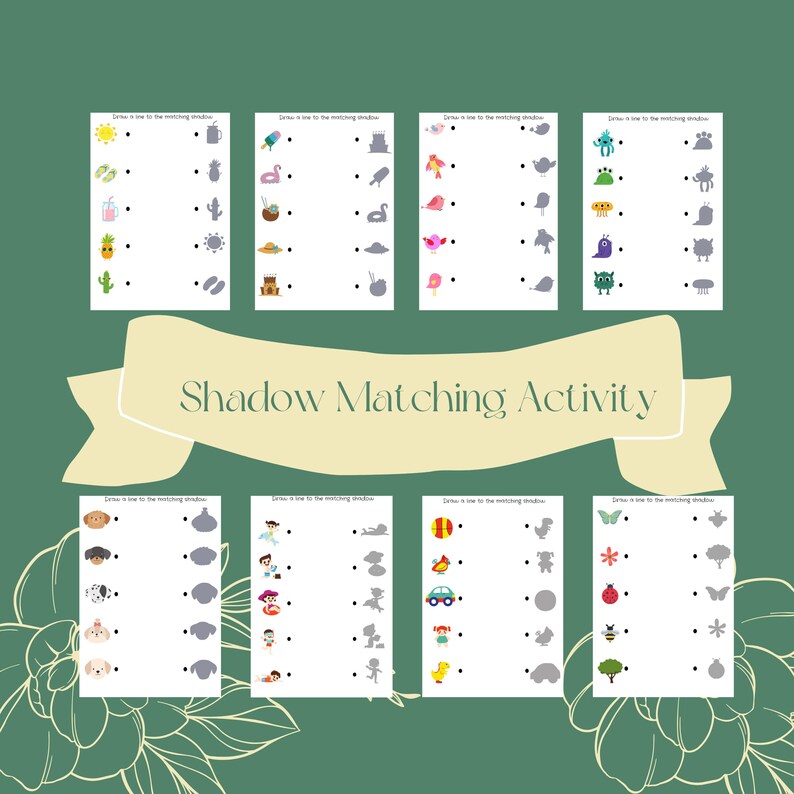 Printable Matching Worksheets, Match the Picture to the Shadow, EYFS ...
