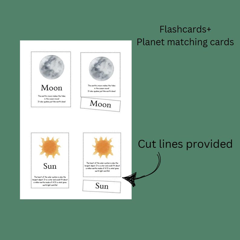 10 Planets Flashcards | Space Flashcards | Educational Learning ...