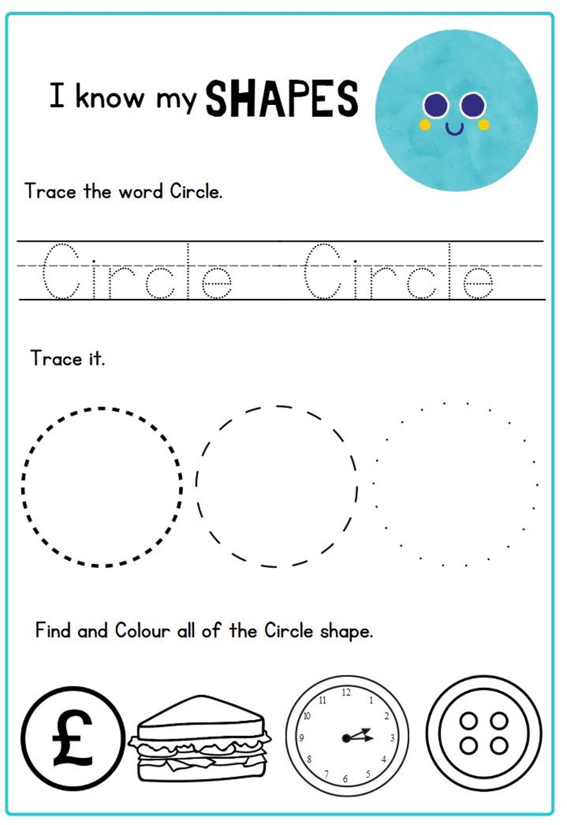 Instant Download Shapes Worksheet Printable – Fun & Educational ...