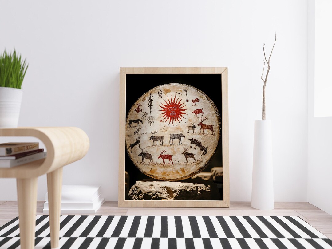 Sámi Shamanic Drum Poster – Nordic Nature Symbolism, Indigenous Arctic ...