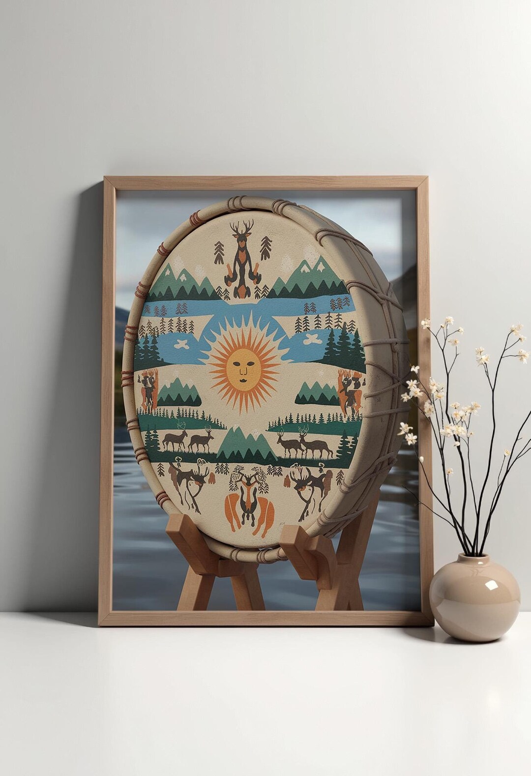 Sami Shamanic Drum Art Print – Arctic Heritage, Indigenous Nature ...