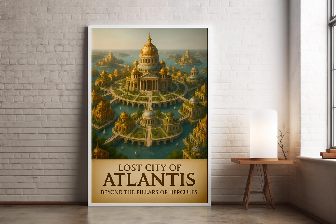 Atlantis Art Print: Mythical Lost City of Golden Domes - Etsy