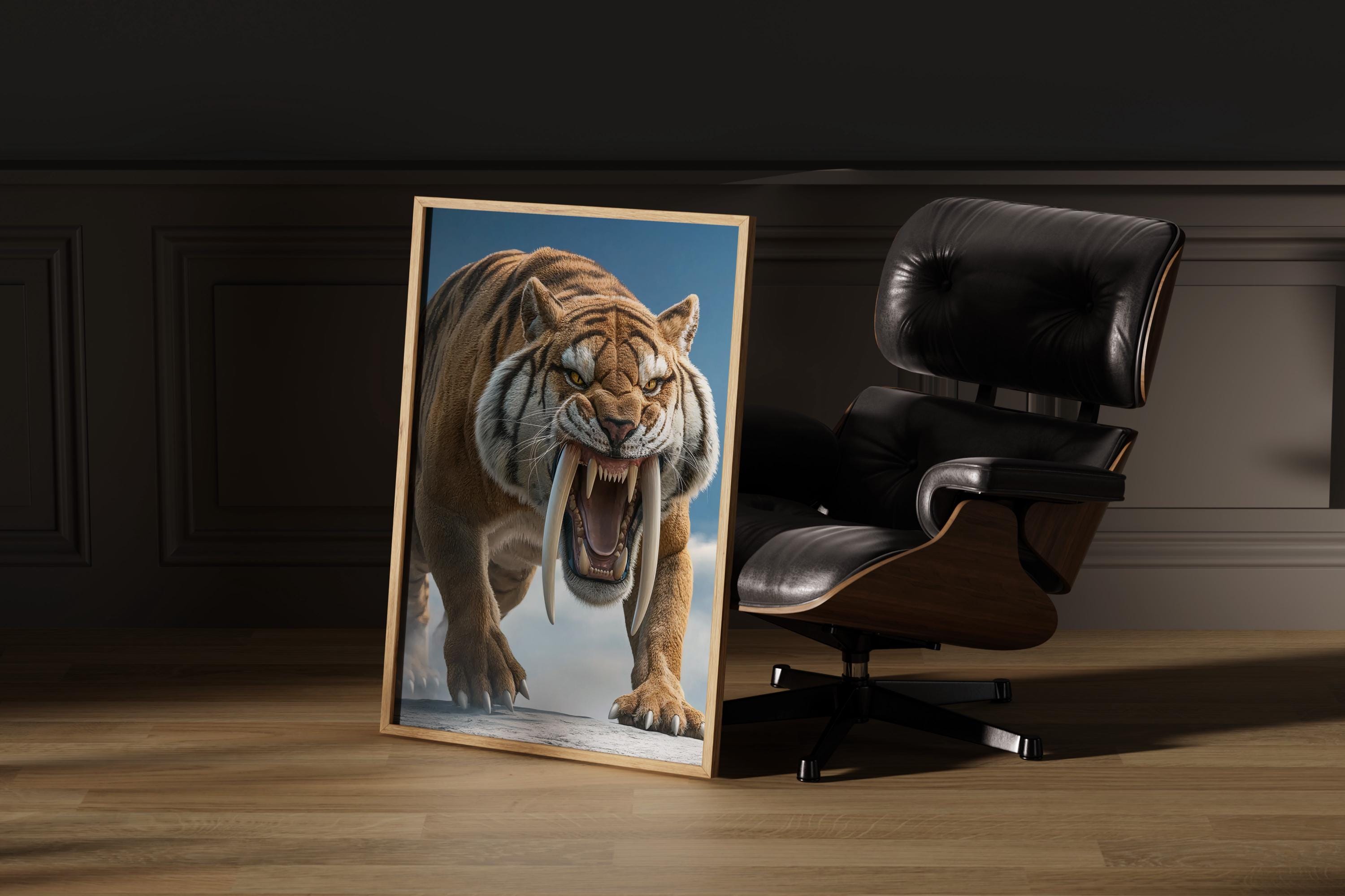 Smilodon / Sabre-tooth Tiger Art Print – Striking Prehistoric Predator ...