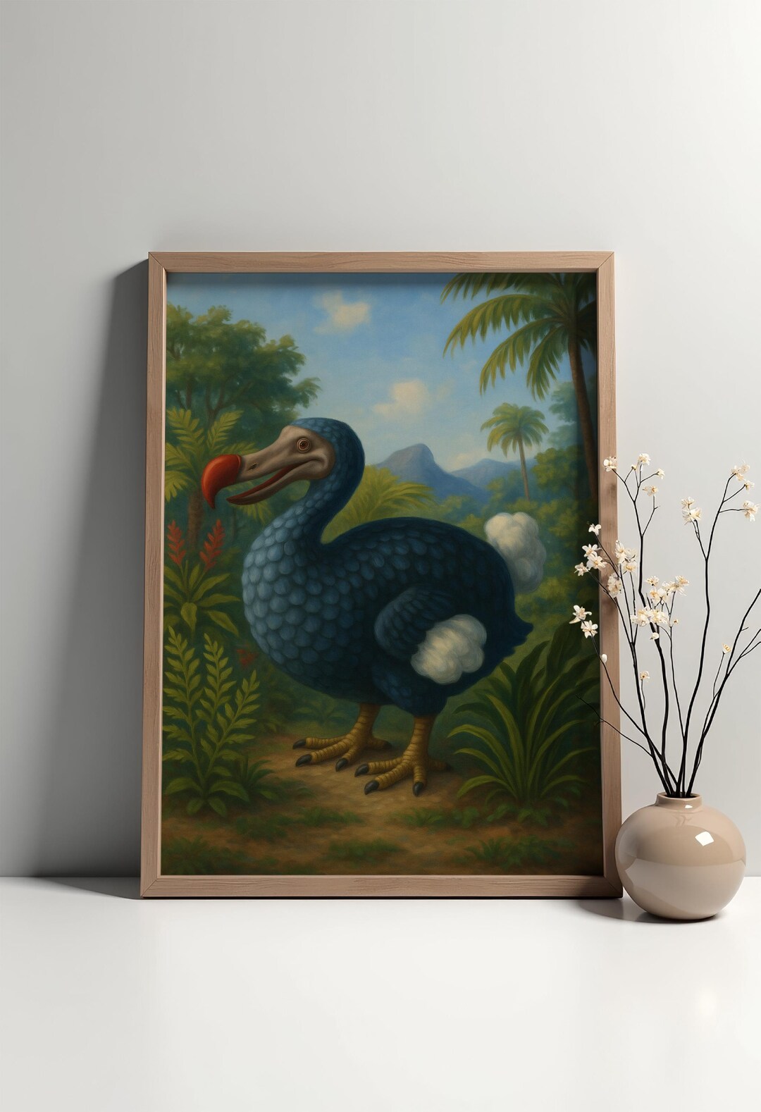 Dodo Bird Art Print – Tropical Mauritius Wildlife Poster Featuring Blue ...