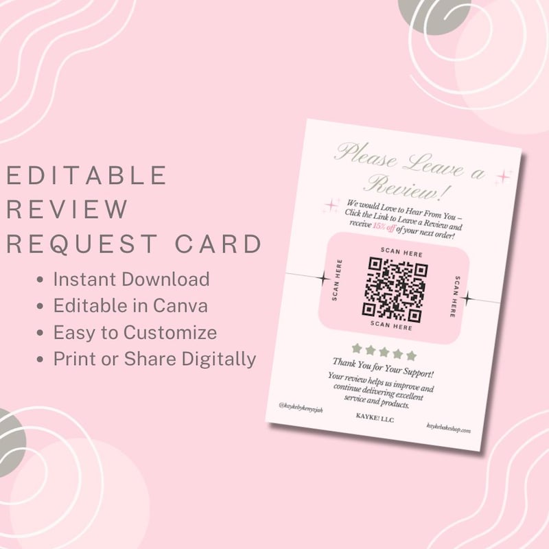 Leave a Review Card - Etsy