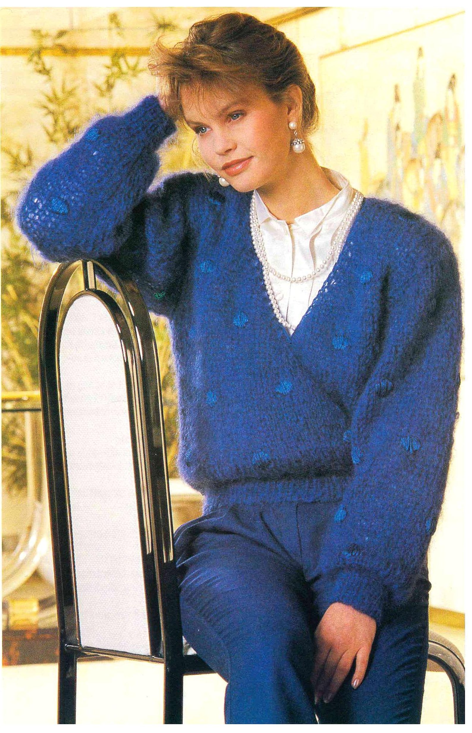 Vintage 1980s Women's Wrap Sweater Knitting Pattern | Digital Download ...