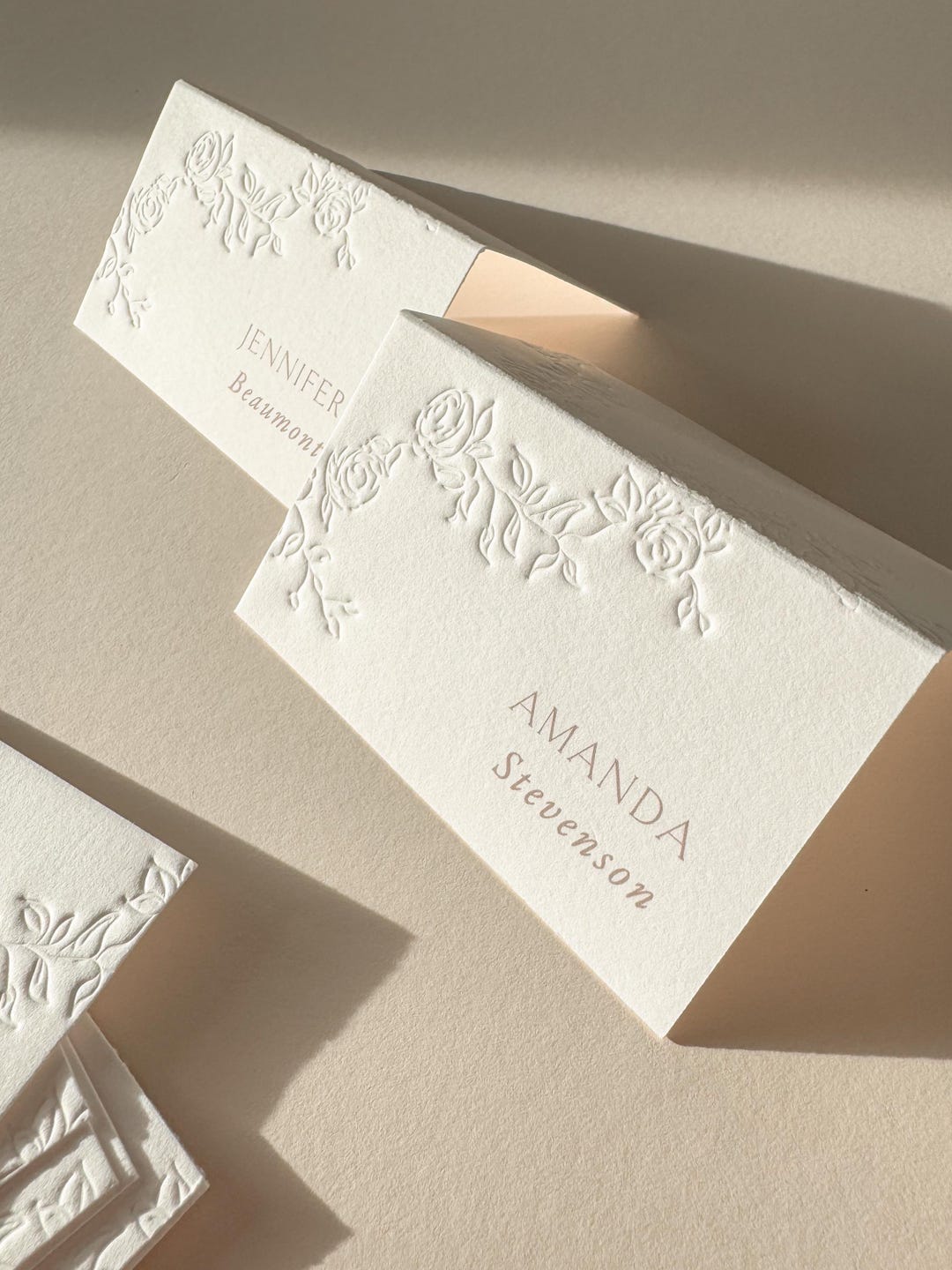 Floral Place Cards - Letterpress Place Cards for Weddings, Bridal ...