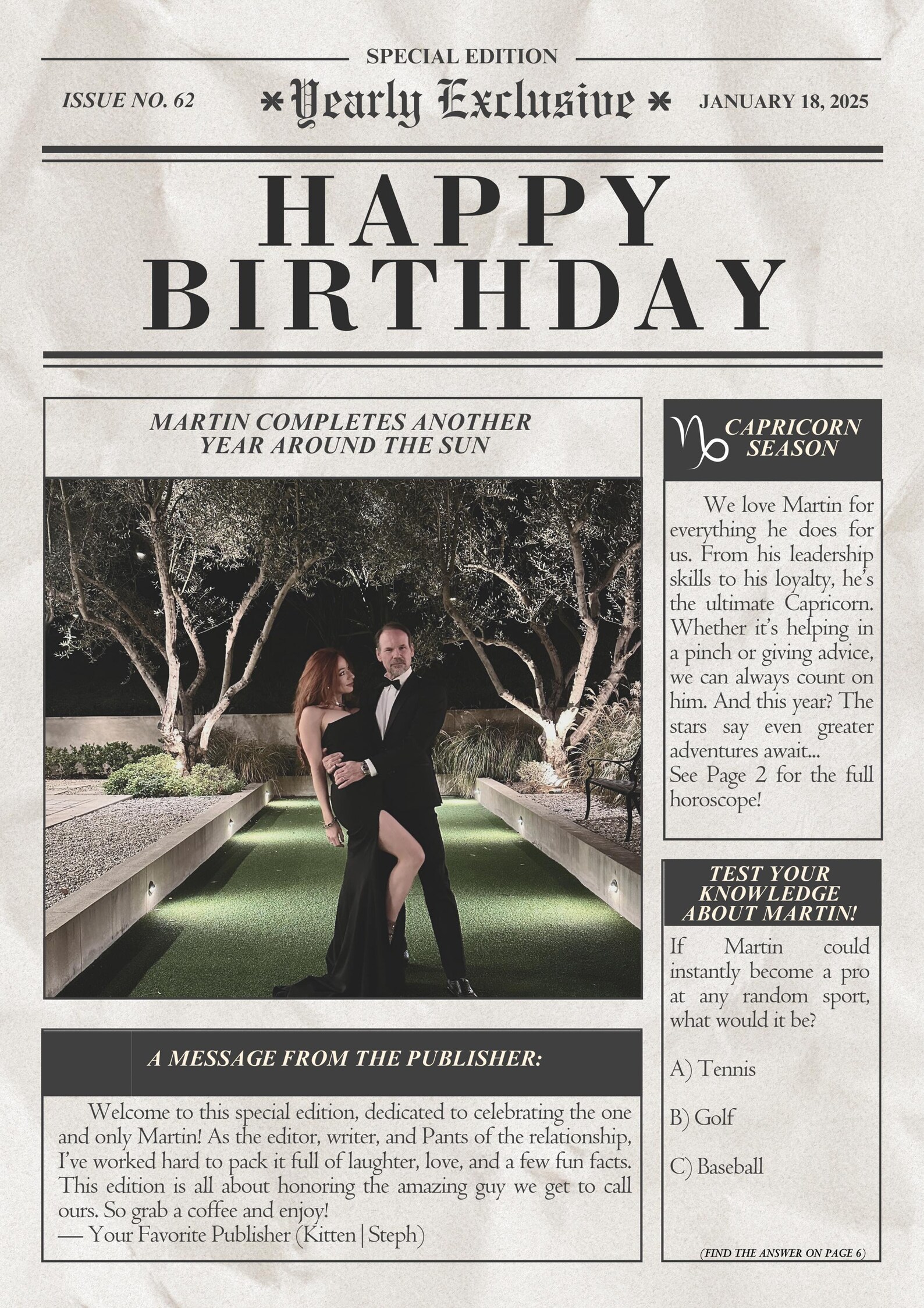 Editable Birthday Newspaper - Etsy