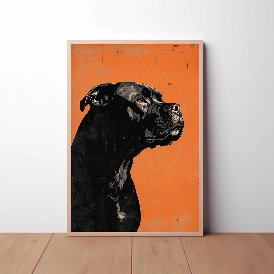 Pitbull Wall Art | Bold Dog Poster | Vibrant Modern Home Décor for ...