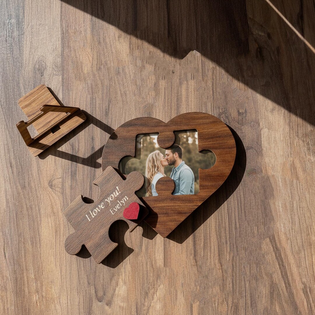 Custom Custom Valentine Puzzle Couple Sign, Personalized Photo Puzzle ...