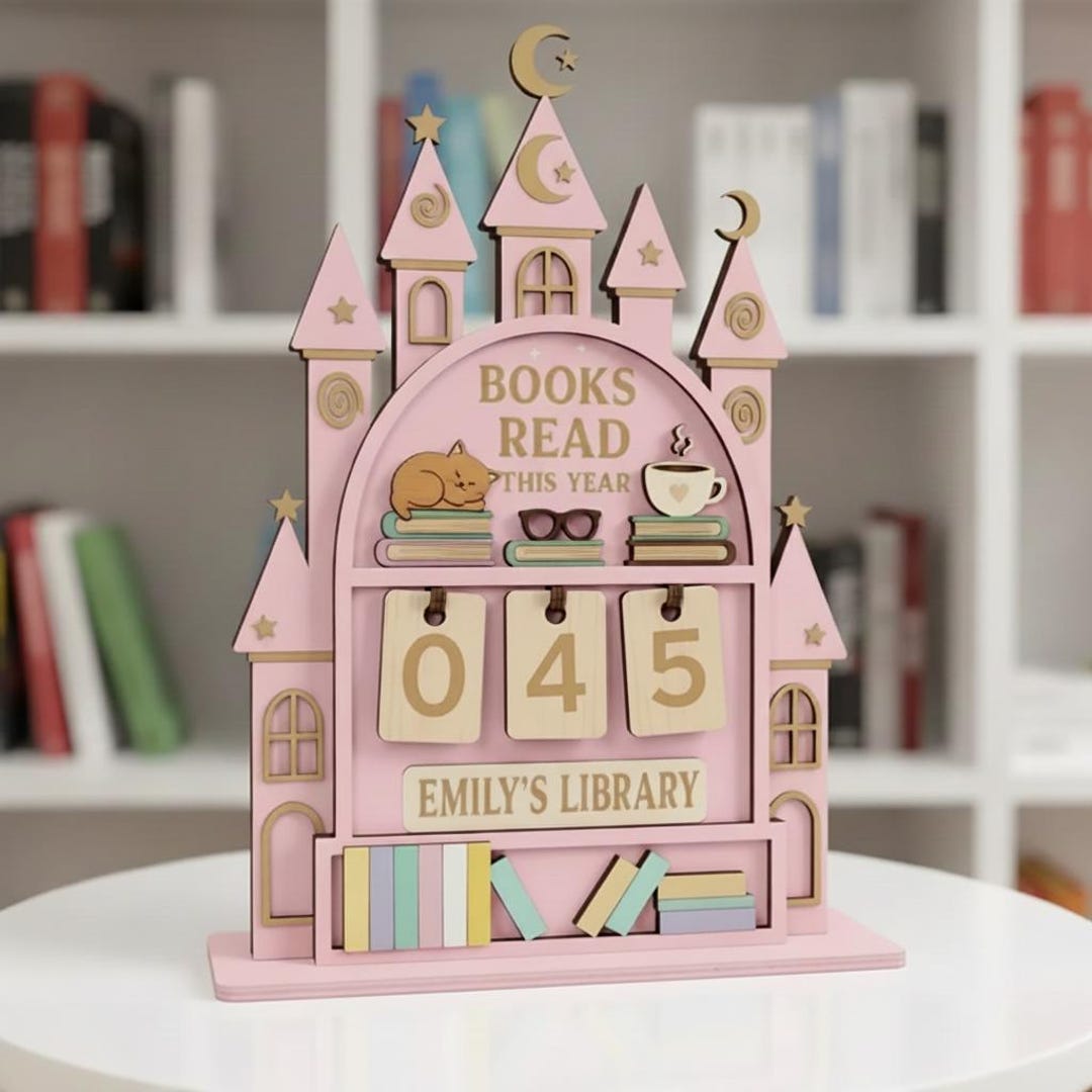 Custom Books Read Tracker Sign, Custom Bookshelf Counter With Name ...