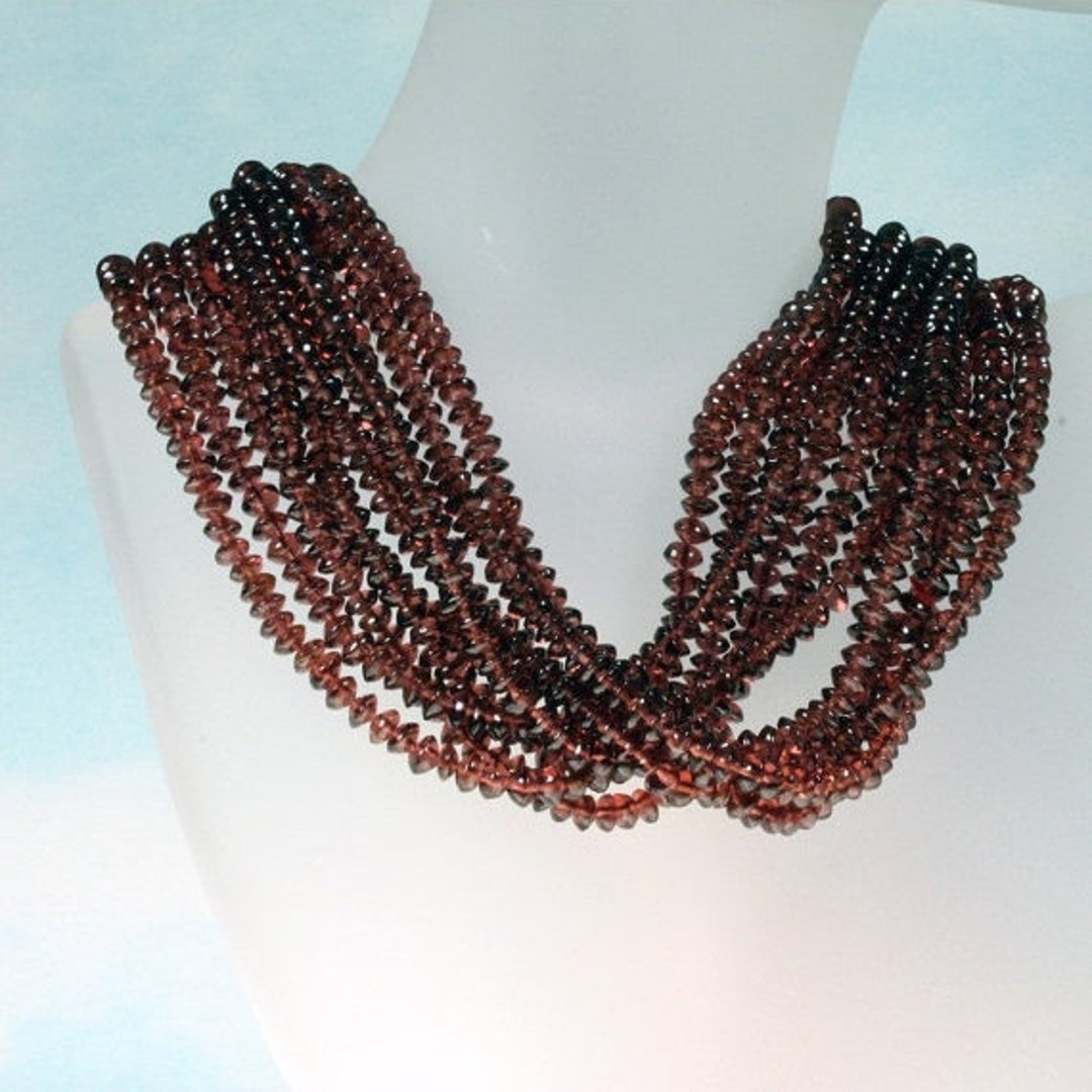 Garnet Beads, Rondelles, Smooth German Cut Rondelles, Garnet Discs ...