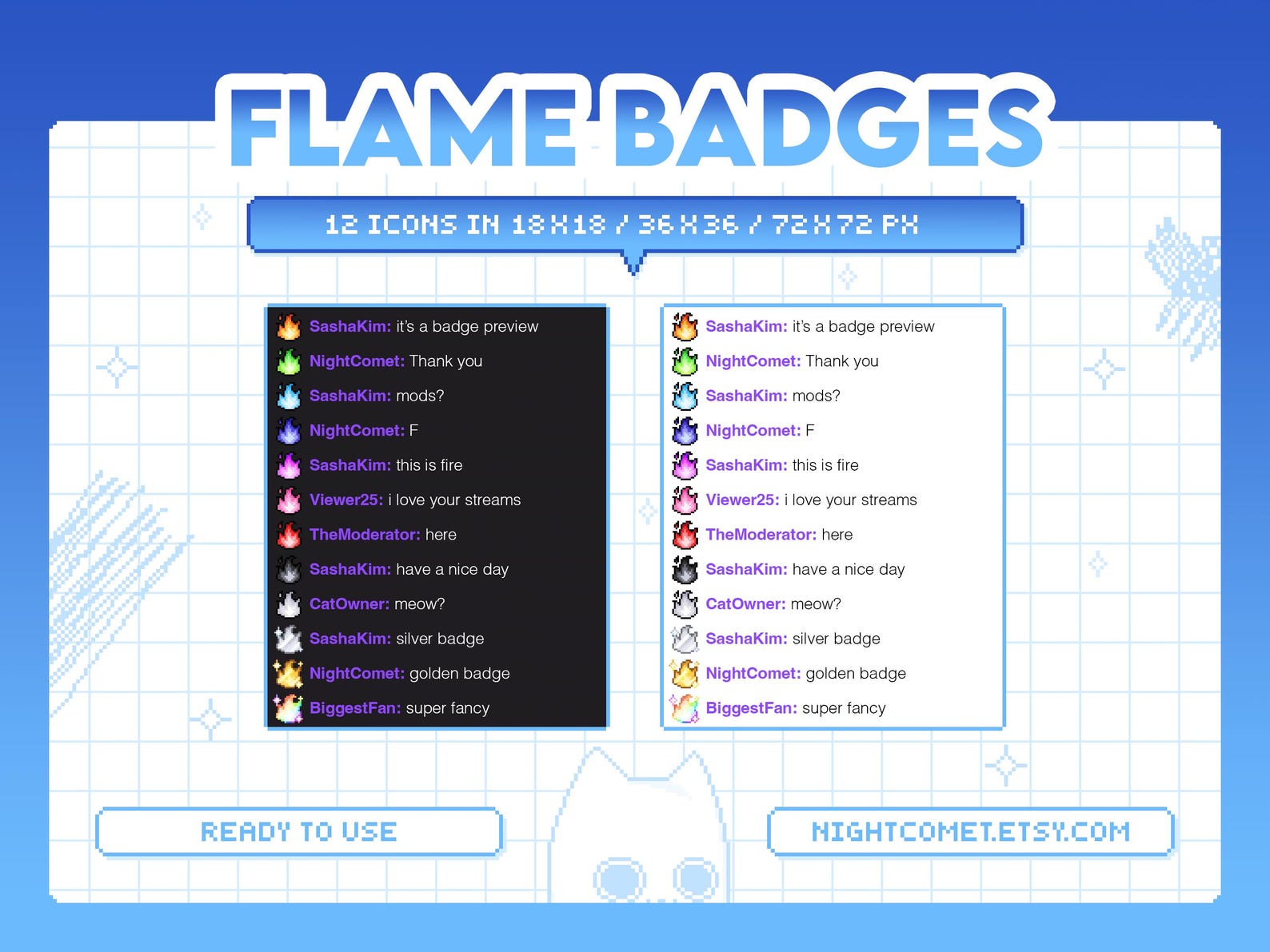 Flame Badges for Twitch, Youtube, Discord | Sub Bit Badges | Stream ...
