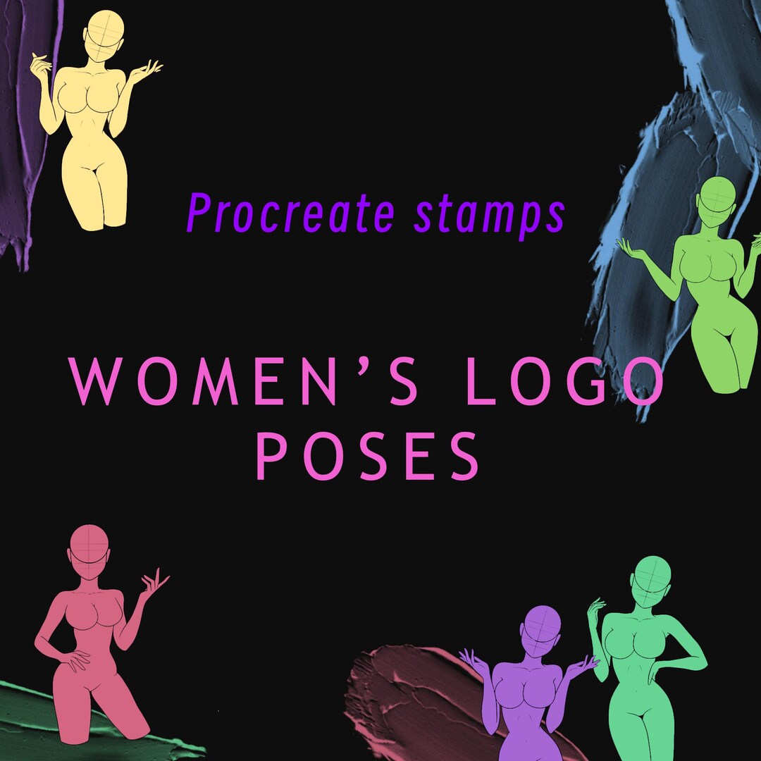 Dynamic Women's Logo Stamps for Procreate Branding Stamps Digital Logo Design Procreate Brush ...