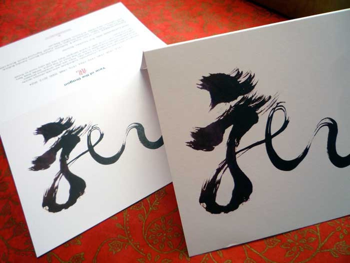 Chinese Zodiac Note Cards Yr of the Dragon set of 8 - Etsy