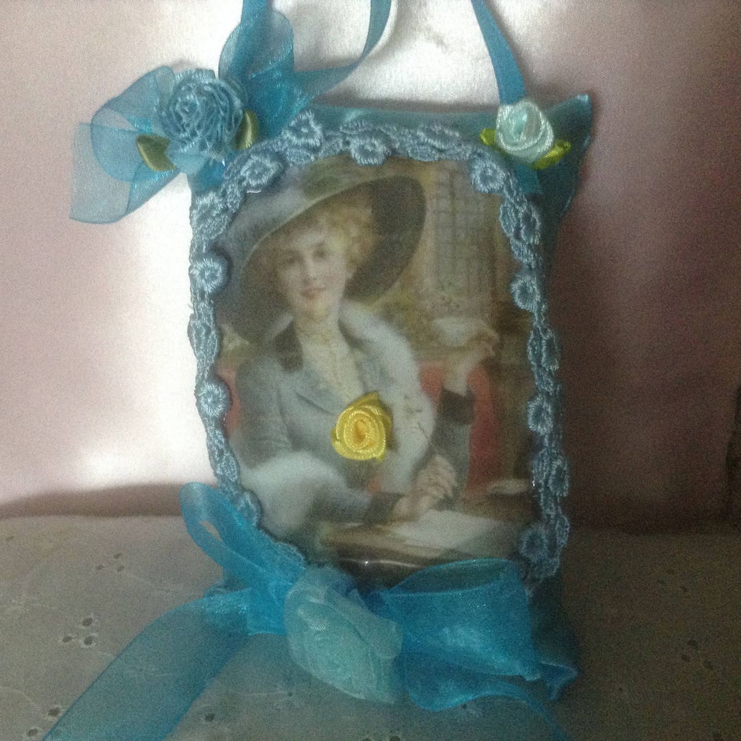 6 Inch Sachet With Image of Victorian Lady in Blue - Etsy