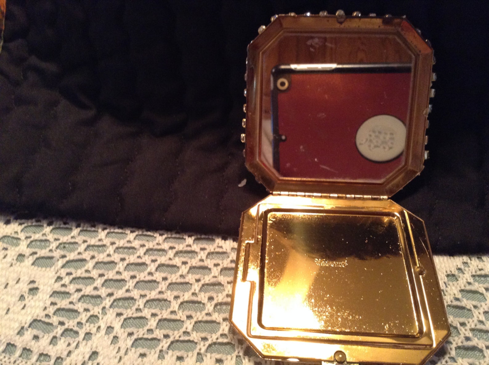 Jeweled Compact With Powder Compartment - Etsy