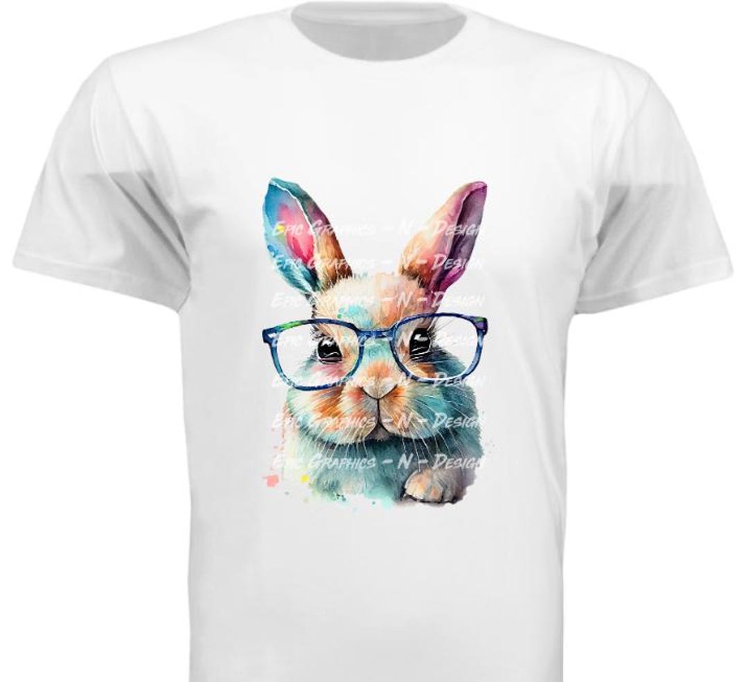 Easter Bunny Wearing Glasses Water Colors High Quality Digital PNG - Etsy