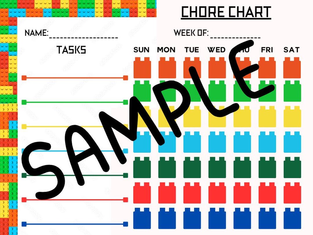 Lego Children's Chore Chart - Etsy