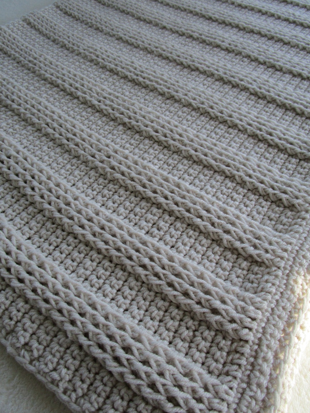 Chunky RIBBED CROCHET Blanket, Crochet Baby Blanket Pattern, Crochet ...