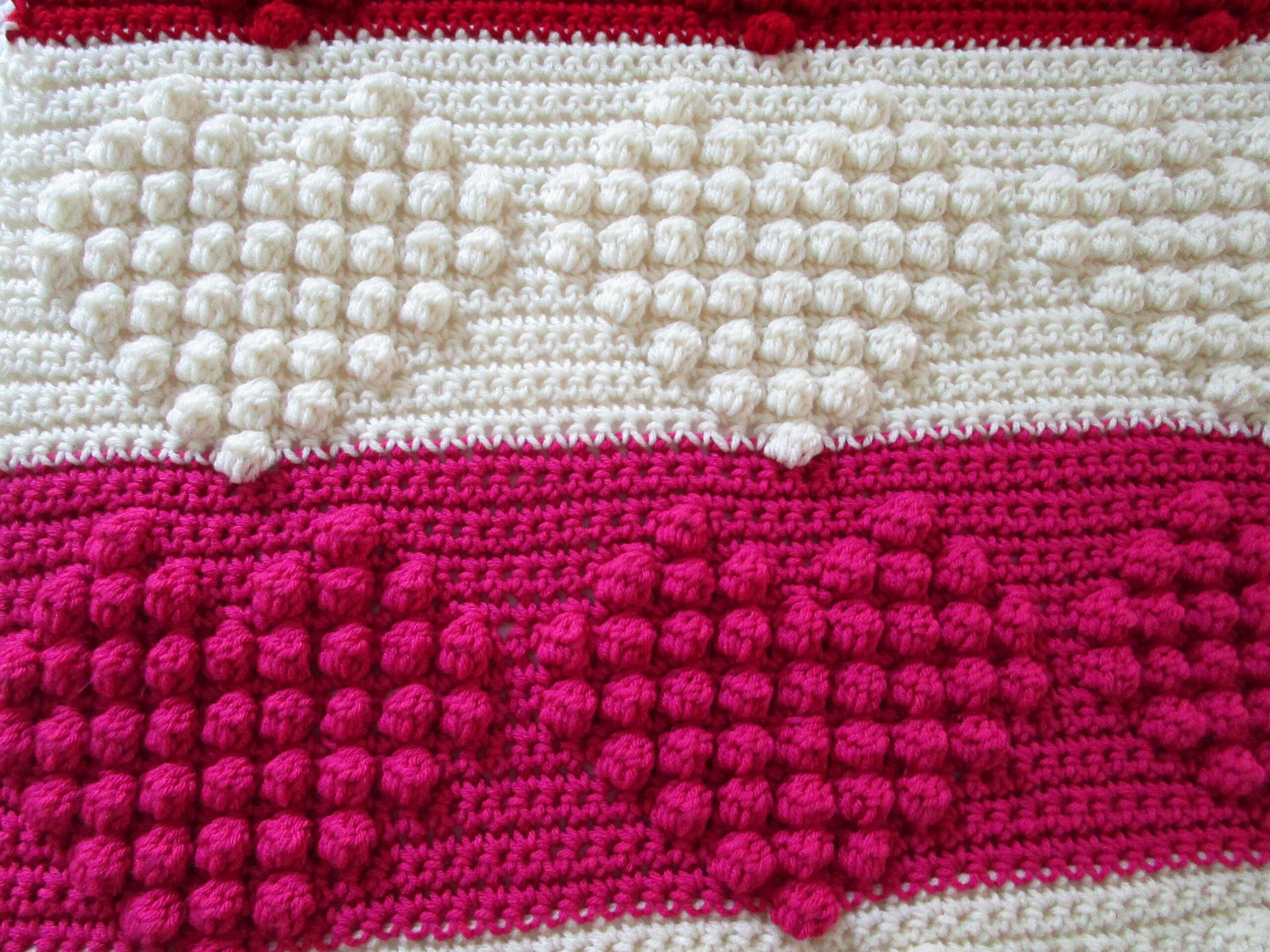 Bobble Hearts Crochet Blanket Pattern: Chunky Afghan, Any Size (PDF ...