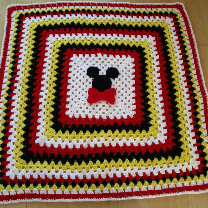 Mickey Mouse Granny Square - Etsy