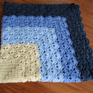 Ombre Crochet Baby Blanket, Crochet Throw Blanket, Granny Squares ...