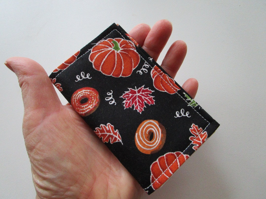 Fall Pumpkin & Donut Wallet: Handmade Women's Card Holder - Etsy