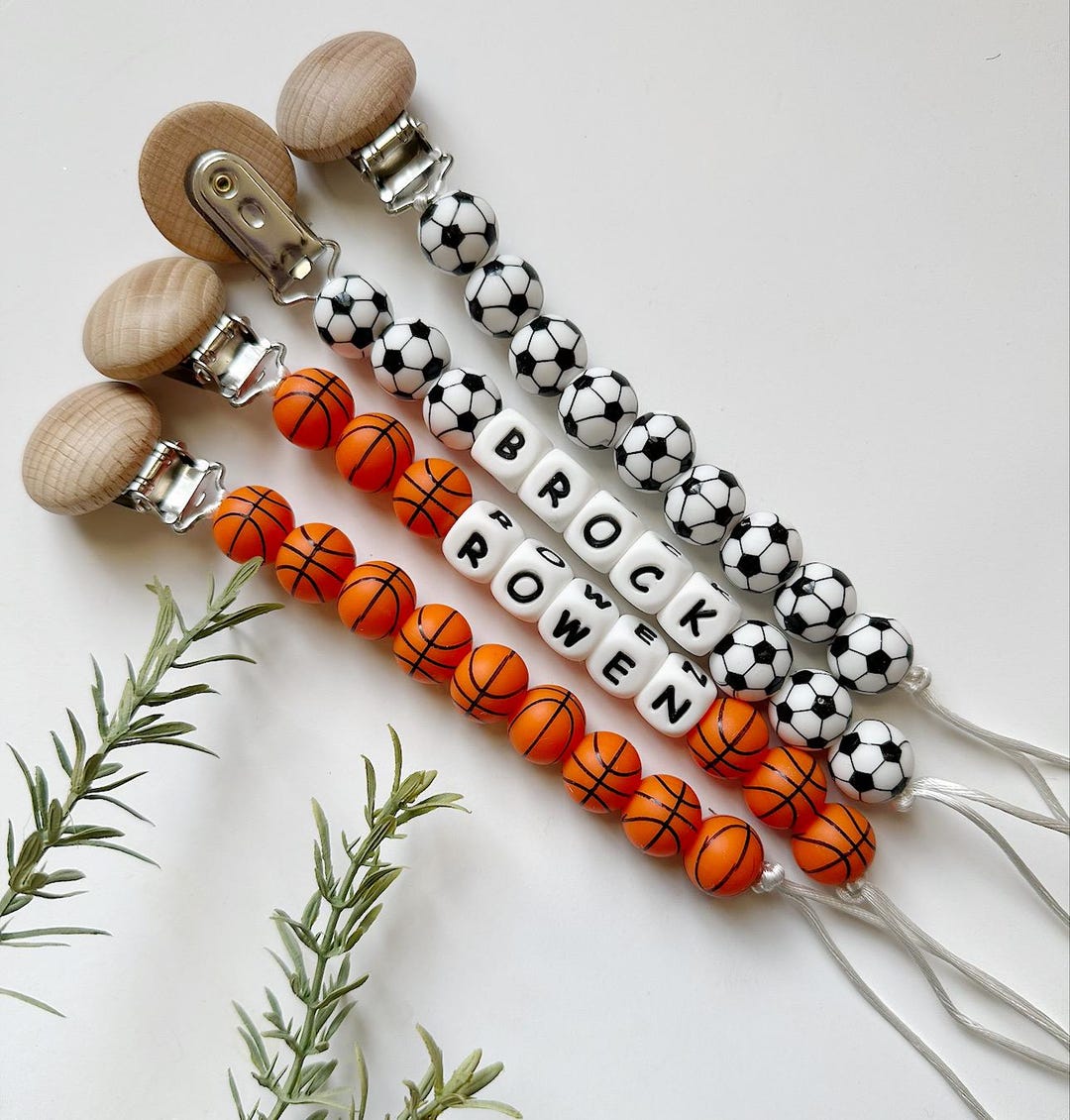 Personalized Pacifier Clip - Basketball & Soccer - Etsy
