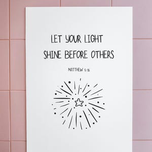 Let Your Light Shine Christian Wall Art - Etsy