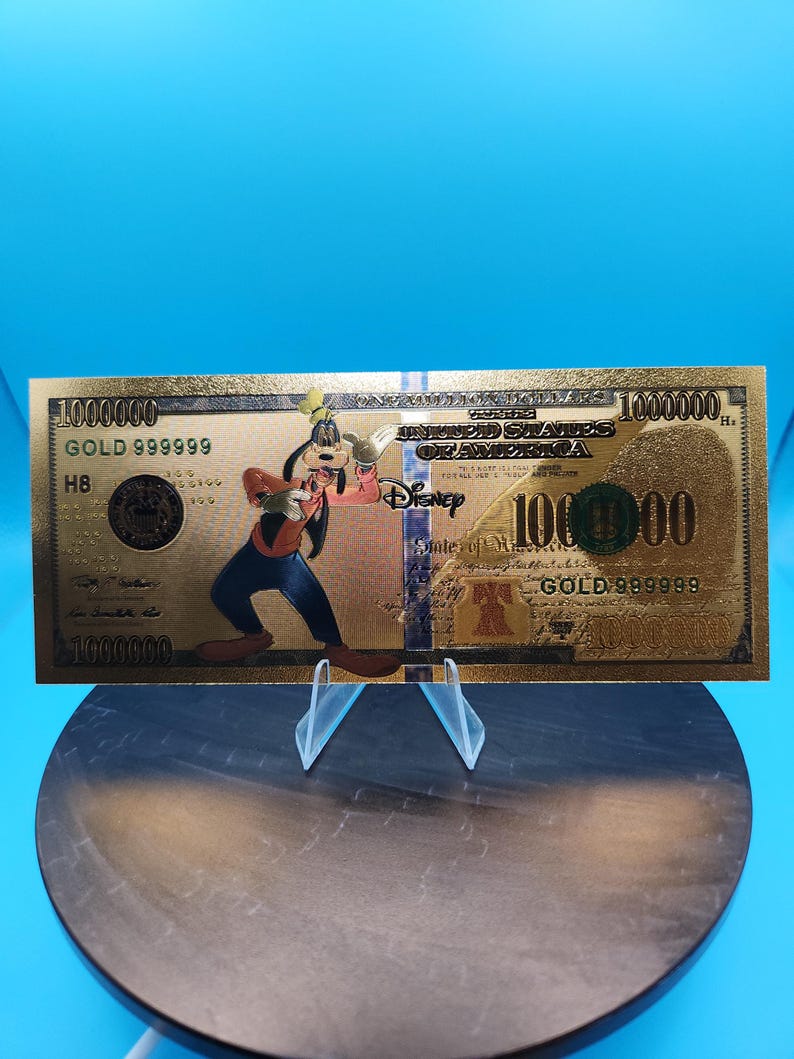 Disney Gold Foil Banknotes Set of 6 With Certificate - Mickey Mouse ...