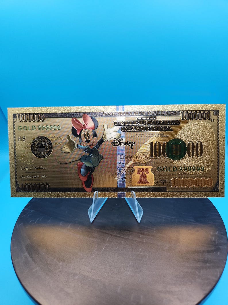 Disney Gold Foil Banknotes Set of 6 With Certificate - Mickey Mouse ...