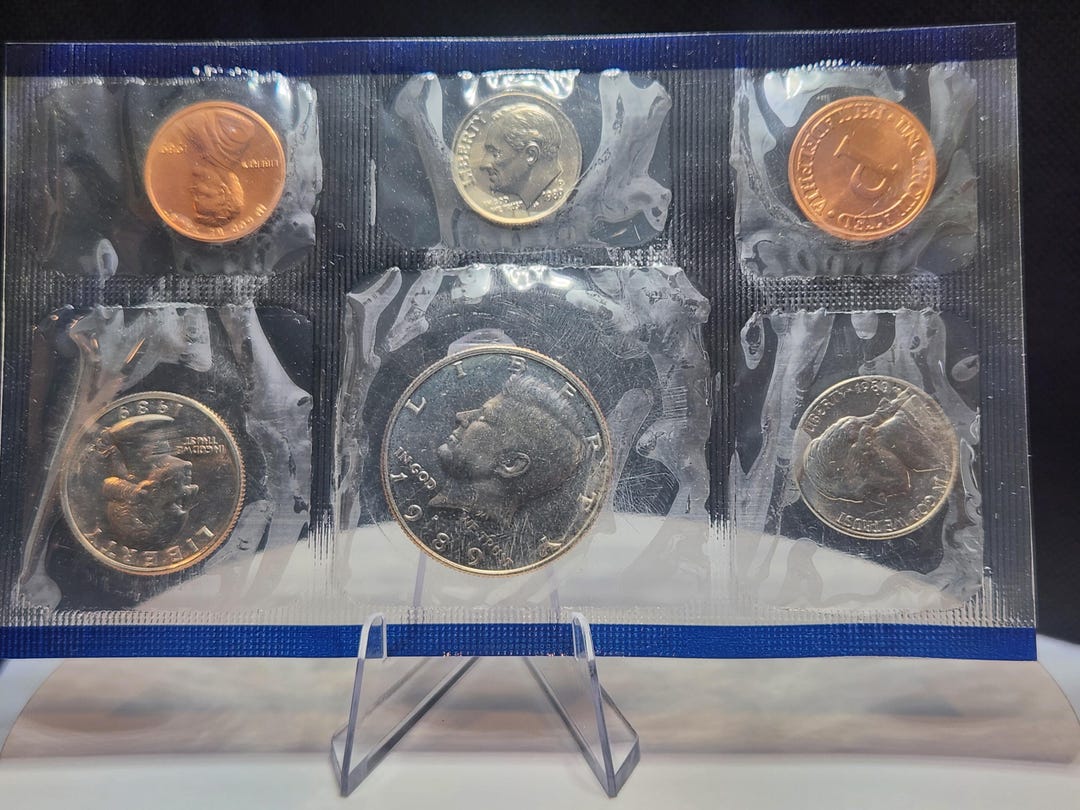 1989 U.S. Mint Uncirculated Coin Set • 12 Coins • Philadelphia & Denver ...