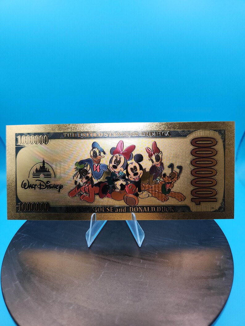 Disney Gold Foil Banknotes Set of 6 With Certificate - Mickey Mouse ...