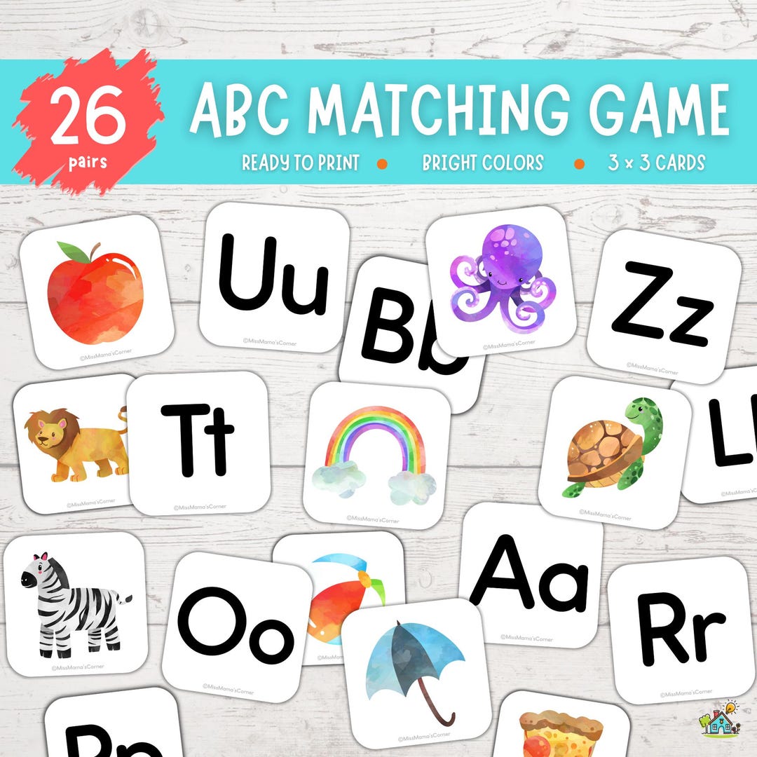 Alphabet Matching Game for Preschool Printable Letter & Sound ...