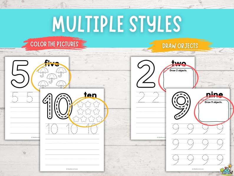 Number Tracing Worksheets, Numbers 0-10, Kindergarten Worksheets ...