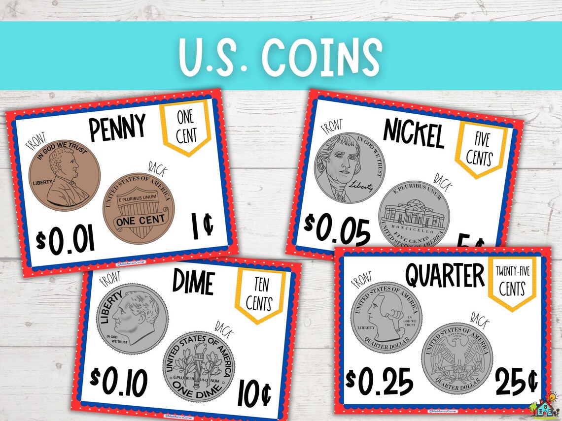 US Money Posters, Classroom Posters, US Coins, US Paper Money, Large ...