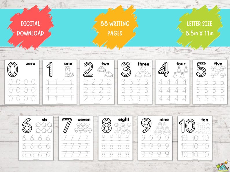 Number Tracing Worksheets, Numbers 0-10, Kindergarten Worksheets ...