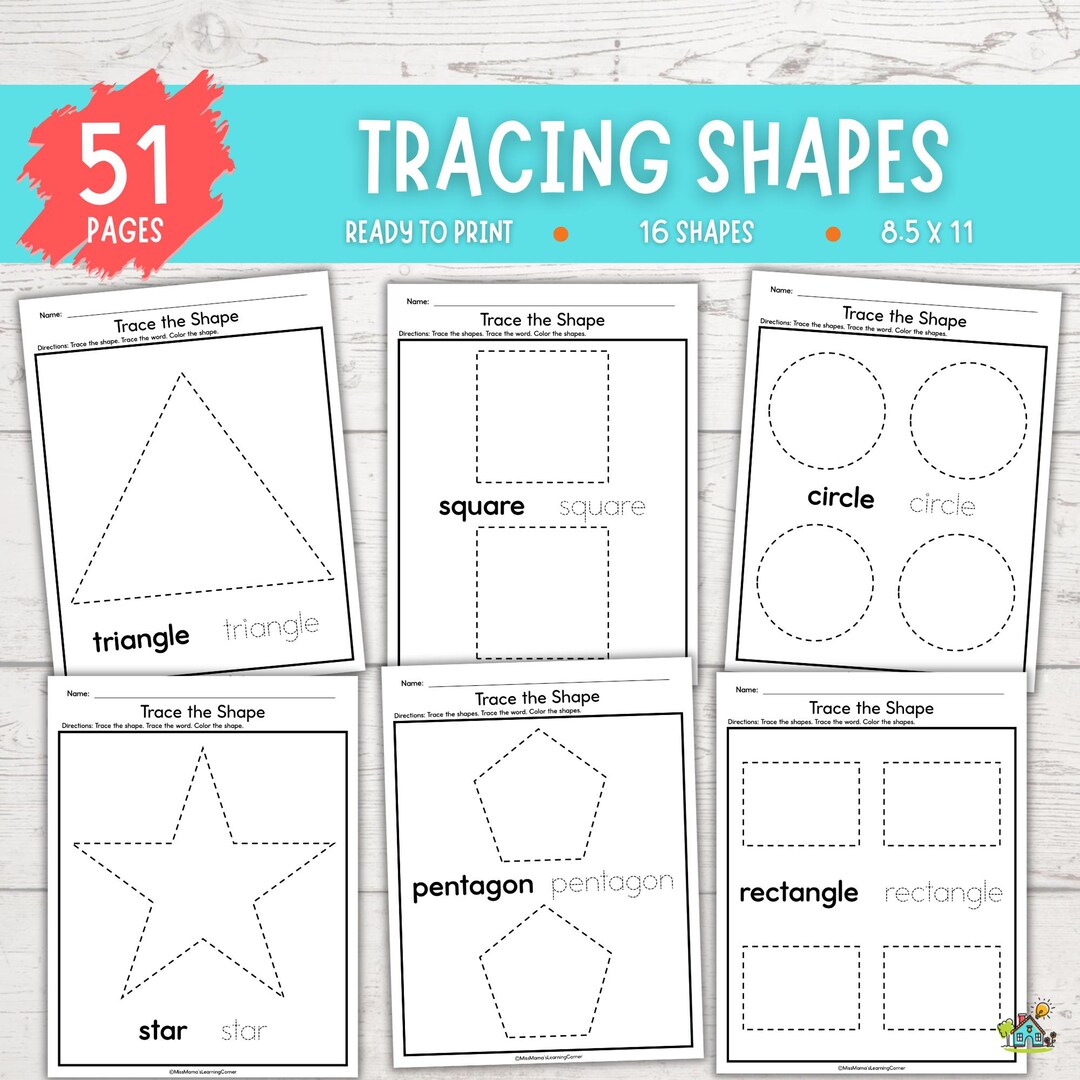 Shapes Tracing Worksheets for Preschool Fine Motor Practice Pages to ...