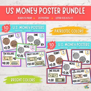 US Money Posters, Classroom Posters, US Coins, US Paper Money, Large ...