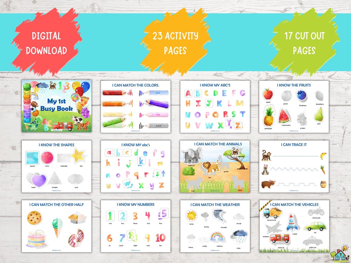 Toddler Busy Book, Busy Book, Printable Toddler Busy Book, Toddler ...