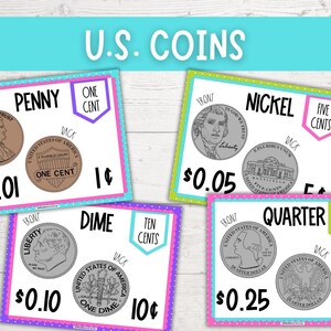 US Money Posters, Classroom Posters, US Coins, US Paper Money, Large ...