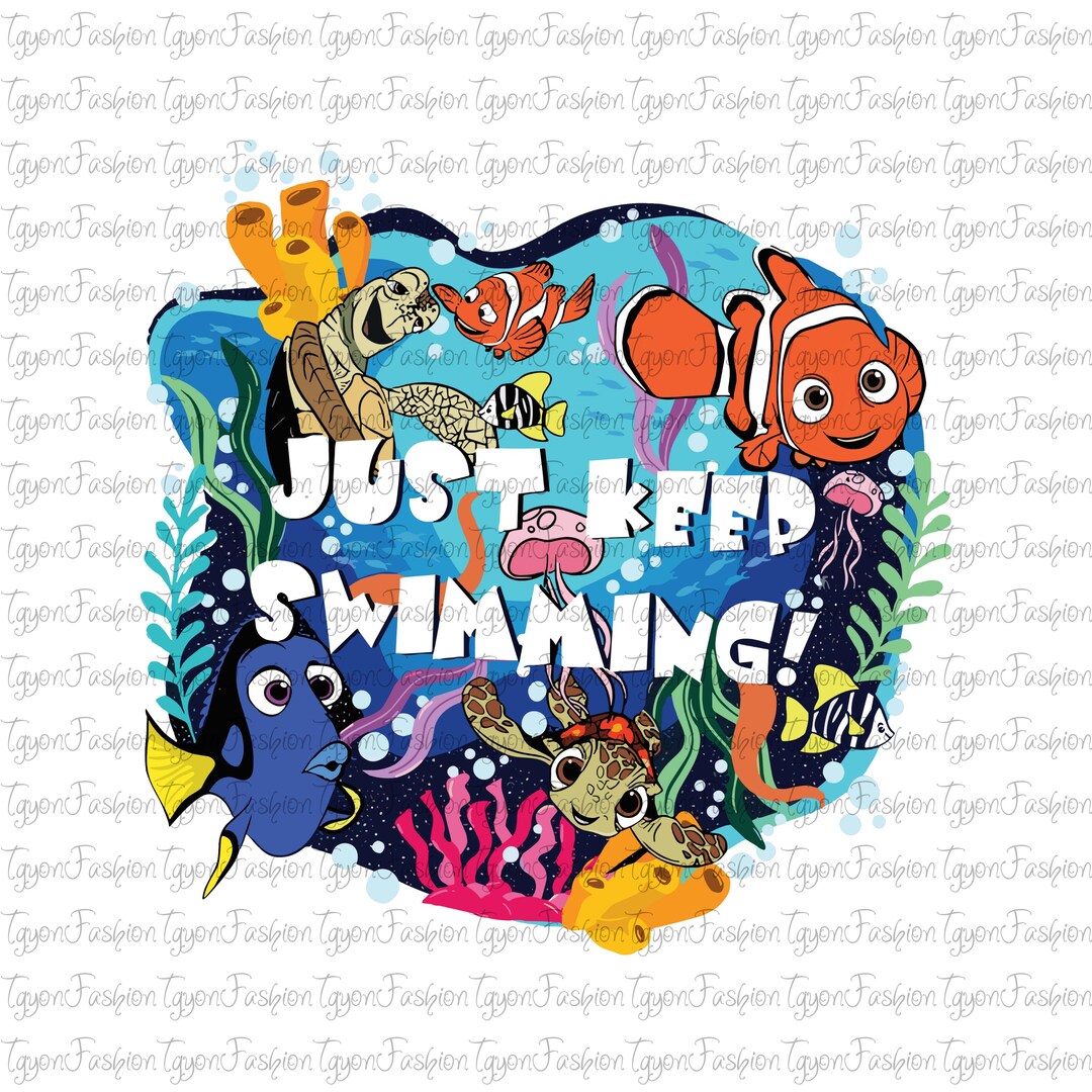 Disney Finding Nemo Just Keep Swimming Png, Finding Nemo Matching Png ...