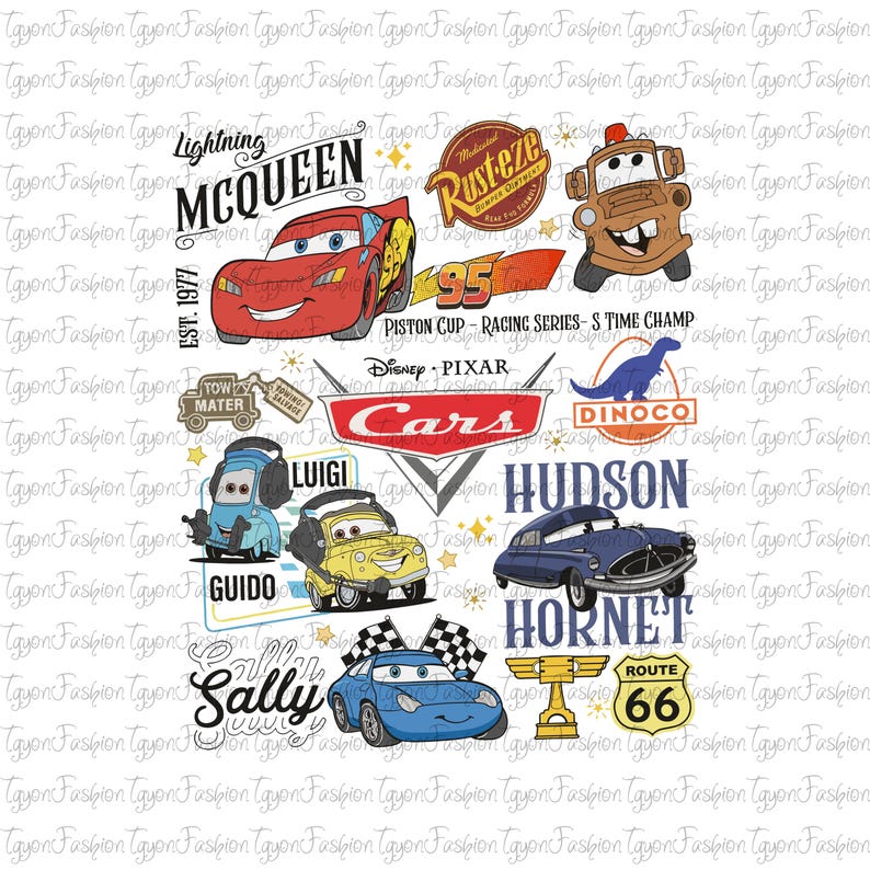 Disney Cars Friends Bundle Png, Pixar Lightening Mcqueen Png,mcqueen ...