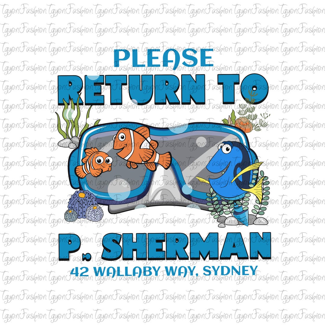Disney Finding Nemo Please Return to P.sherman Wallaby 42 Sydney Png ...