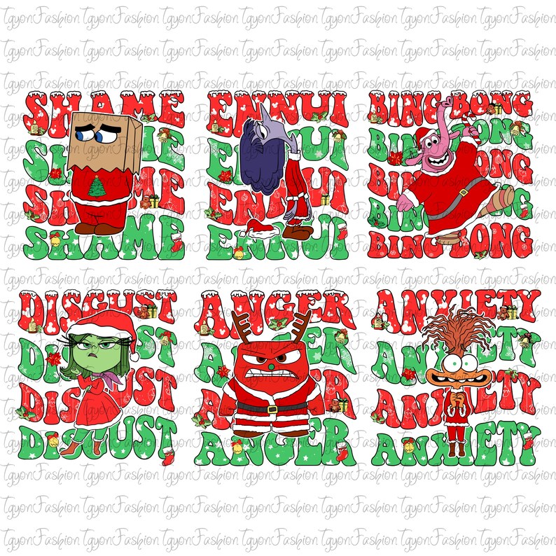 Disney Inside Out Characters Christmas Png, Christmas Party Png, It's ...