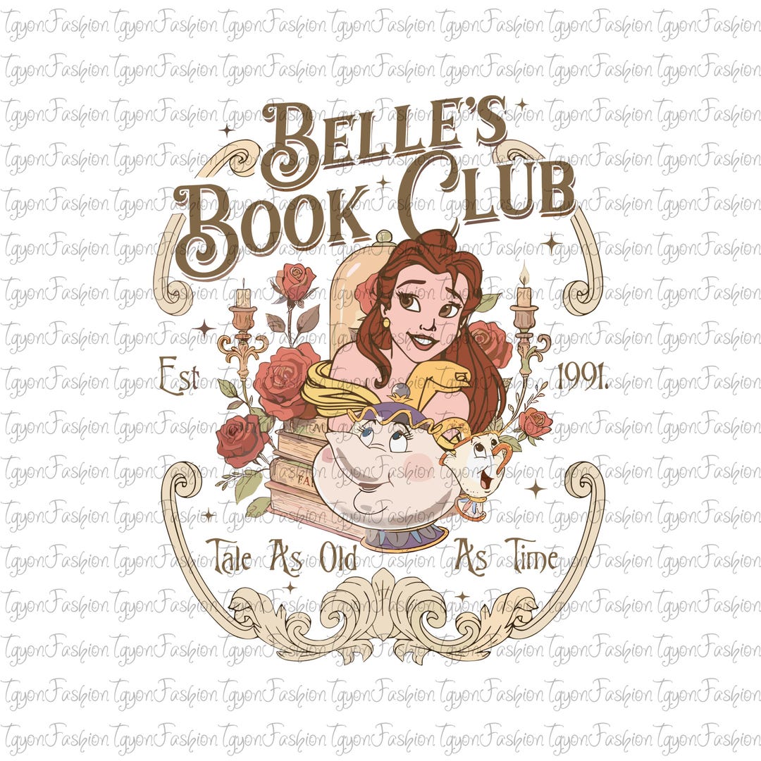 Disney Beauty and the Beast Png, Disney Belle's Book Club Png,disney ...